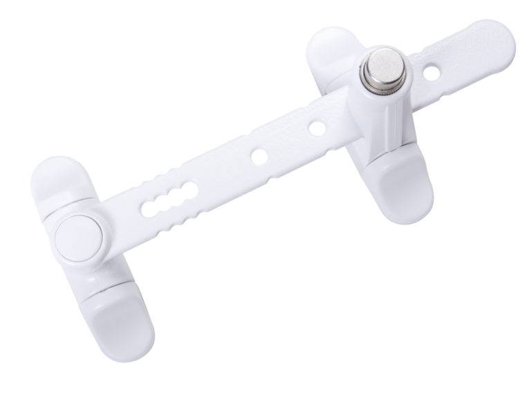 AIRLOCK WITH PUSH BUTTON - Safety retainer for windows